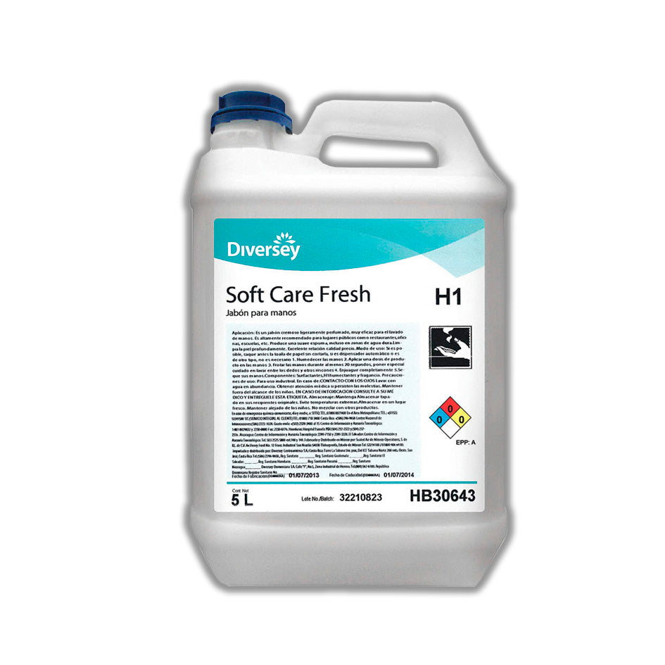 SOFT CARE FRESH 5L JABON LIQUIDO CREMOSO P/MANOS 4 PZAS EN CAJA – Siltecsa